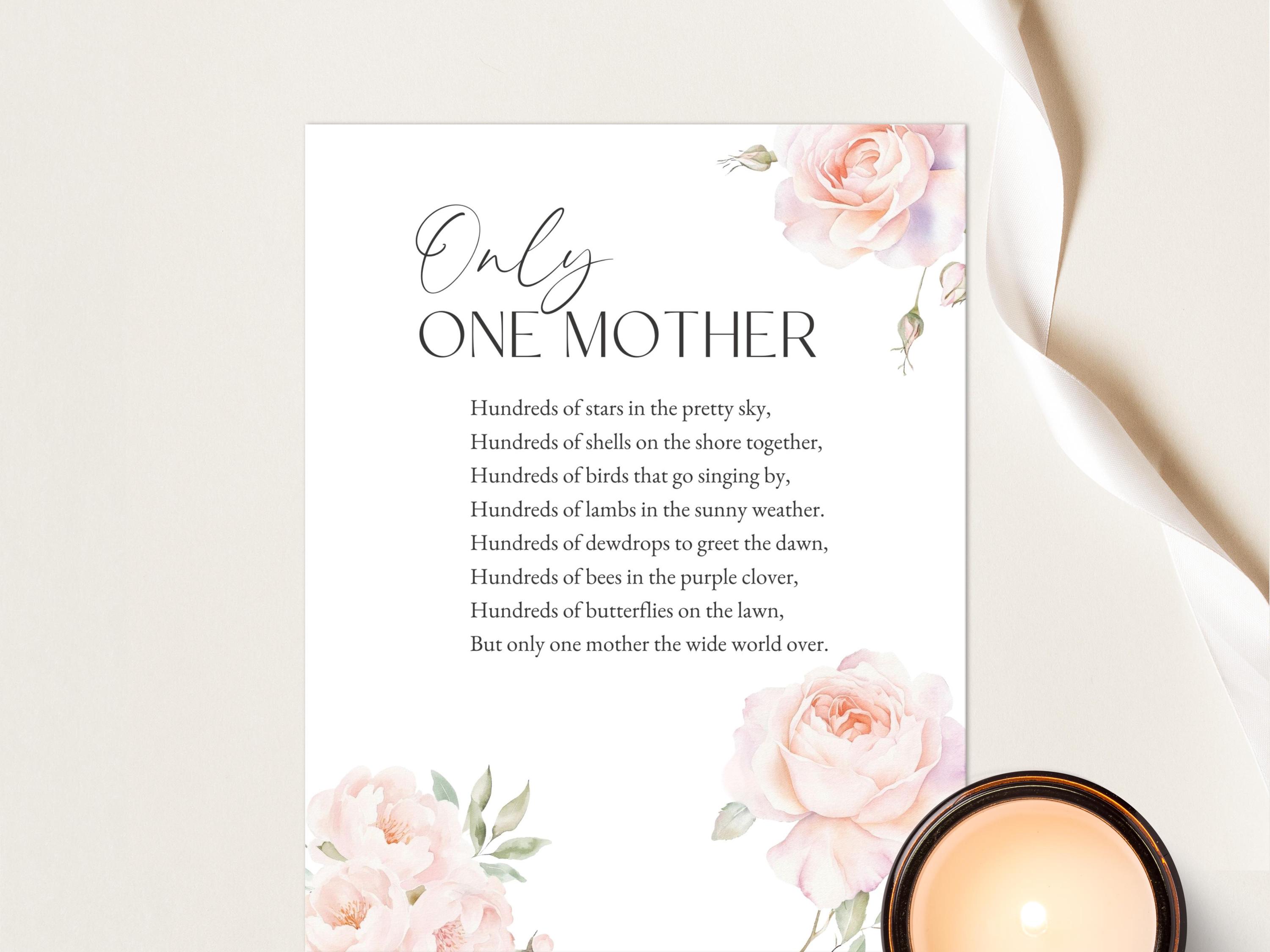 A Poem About My Mother, Poems for Mom, Only One Mother, Original Poetry ...