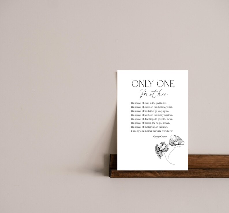 Poems for Mom, Poem for Your Mom, Only One Mother Original Poetry ...