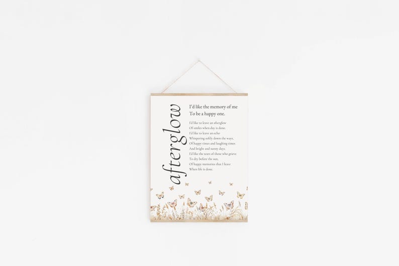 Afterglow Poem, Printable Afterglow Funeral Poem, Memorial Table Poem ...