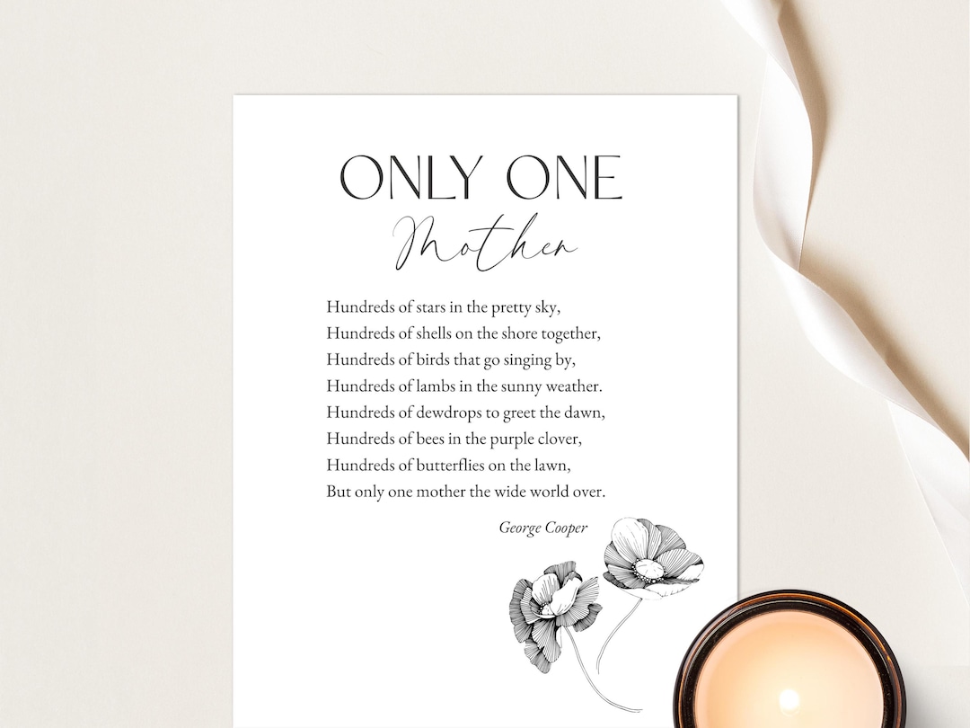 Poems for Mom, Poem for Your Mom, Only One Mother Original Poetry ...