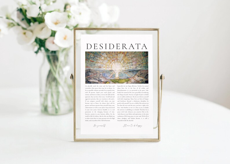Desiderata Poem by Max Ehrmann (printable), Motivational Poem About ...