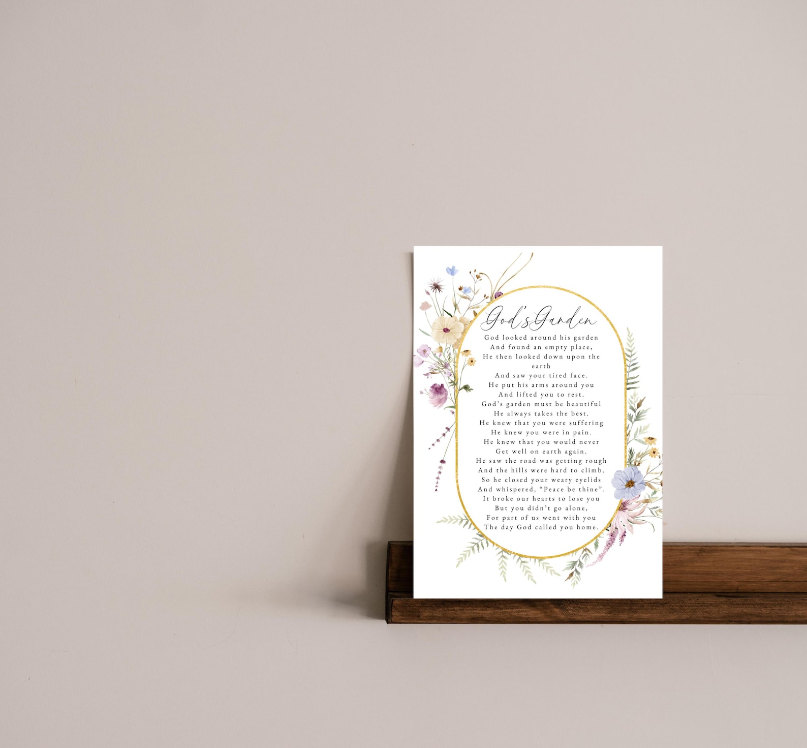 God's Garden Poem, Gods Garden Prayer, Printable God’s Garden Funeral ...