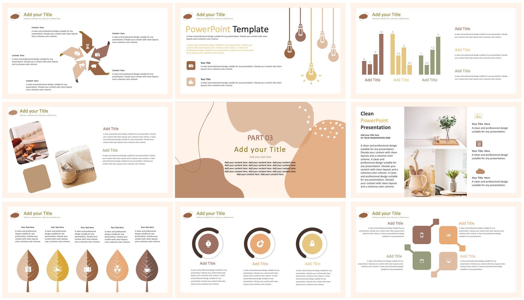 Warm Tone Powerpoint Template - Etsy