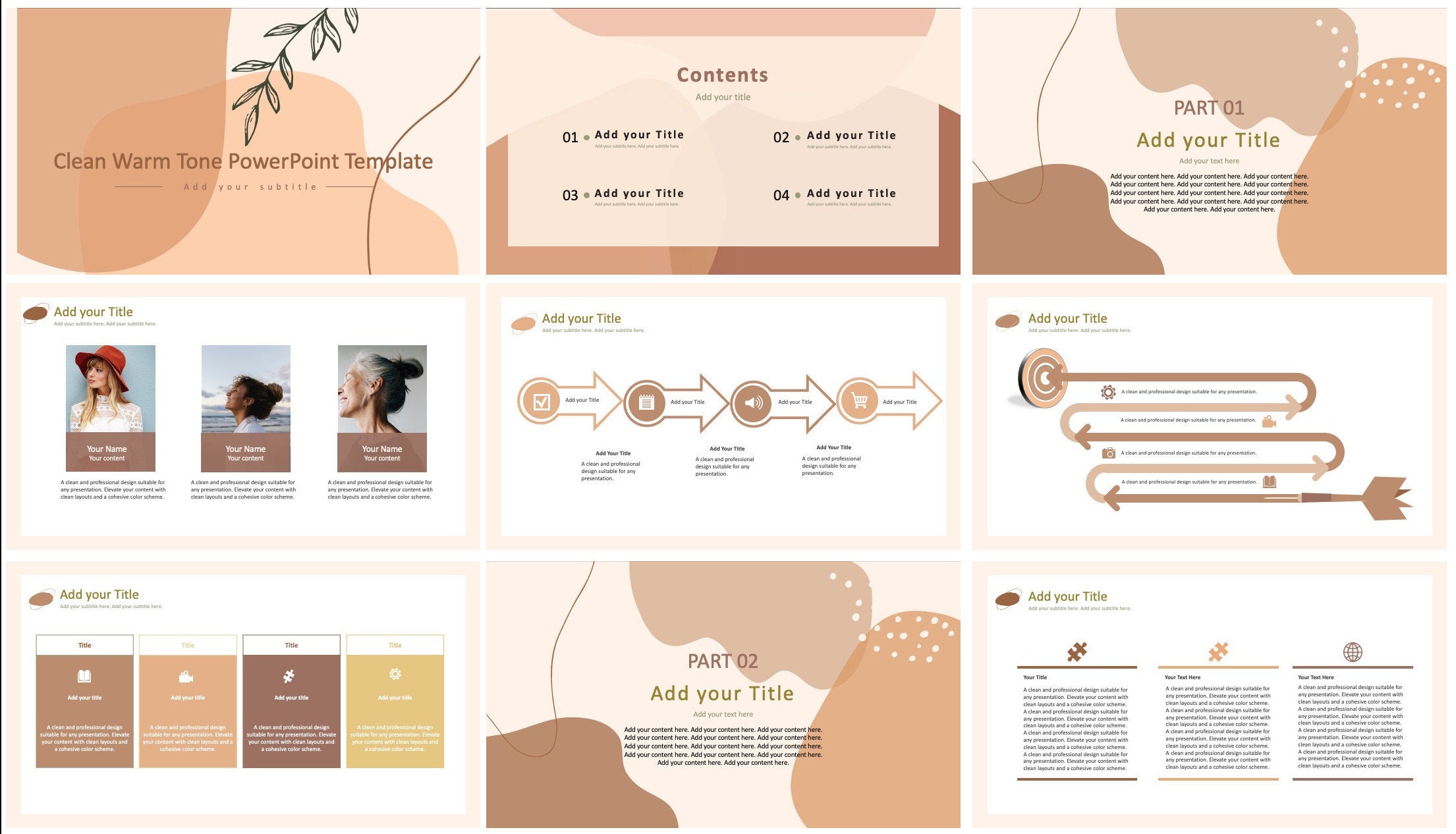 Warm Tone Powerpoint Template - Etsy