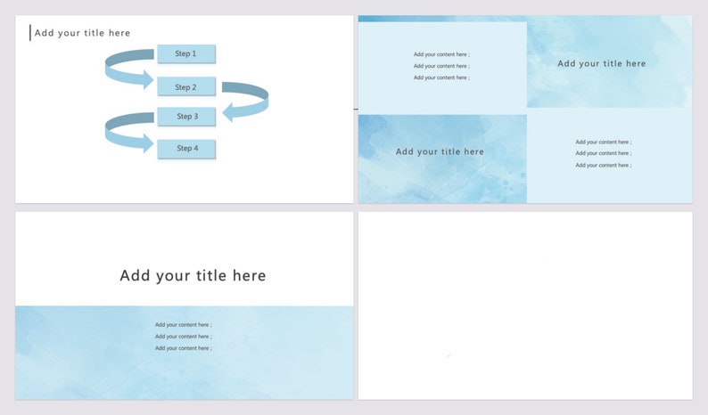 Powder Blue Business Powerpoint Template - Etsy