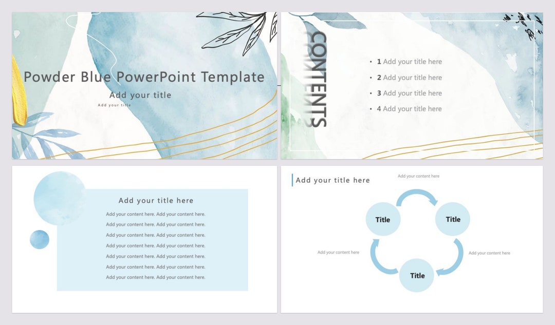 Powder Blue Business Powerpoint Template - Etsy