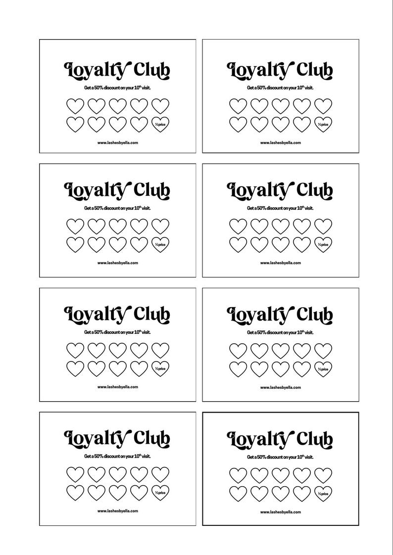 DIY Lash Loyalty Card Template | Editable Canva Design (digital ...