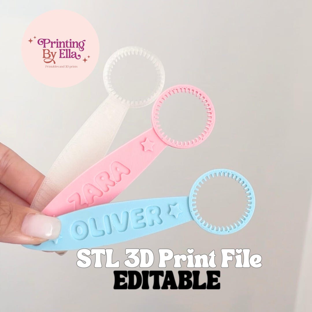 Personalized Bubble Wands 3D Print File | Editable STL (digital ...