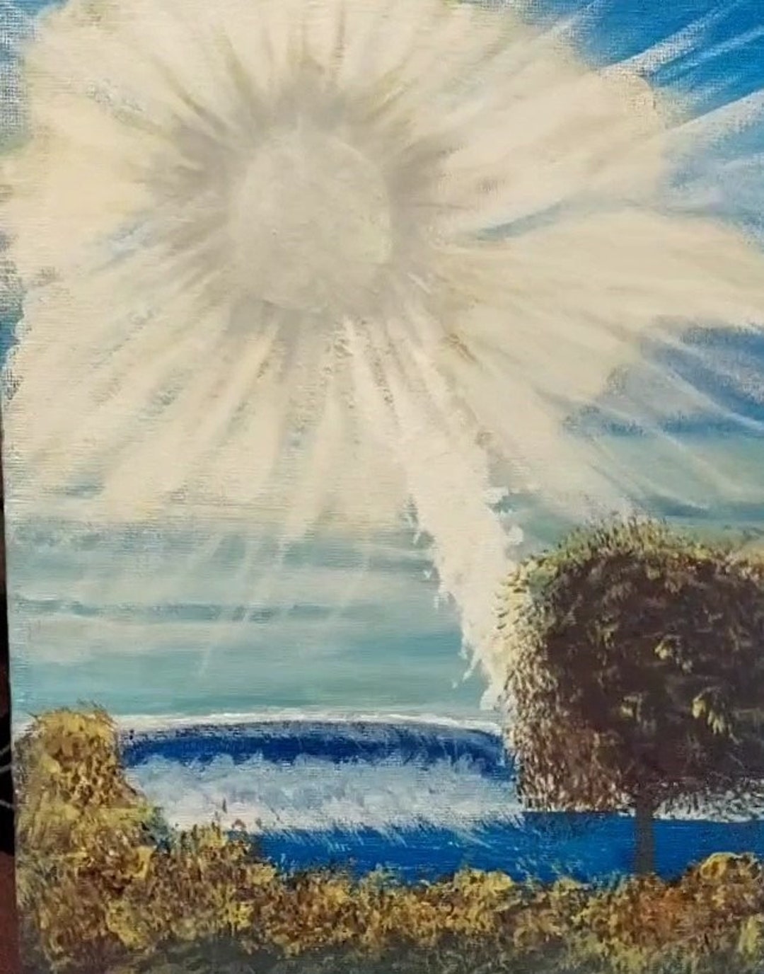 Sun and the Sea. Sun Light, Sea, Wall Art, Acrylic Paintings on Canvas ...