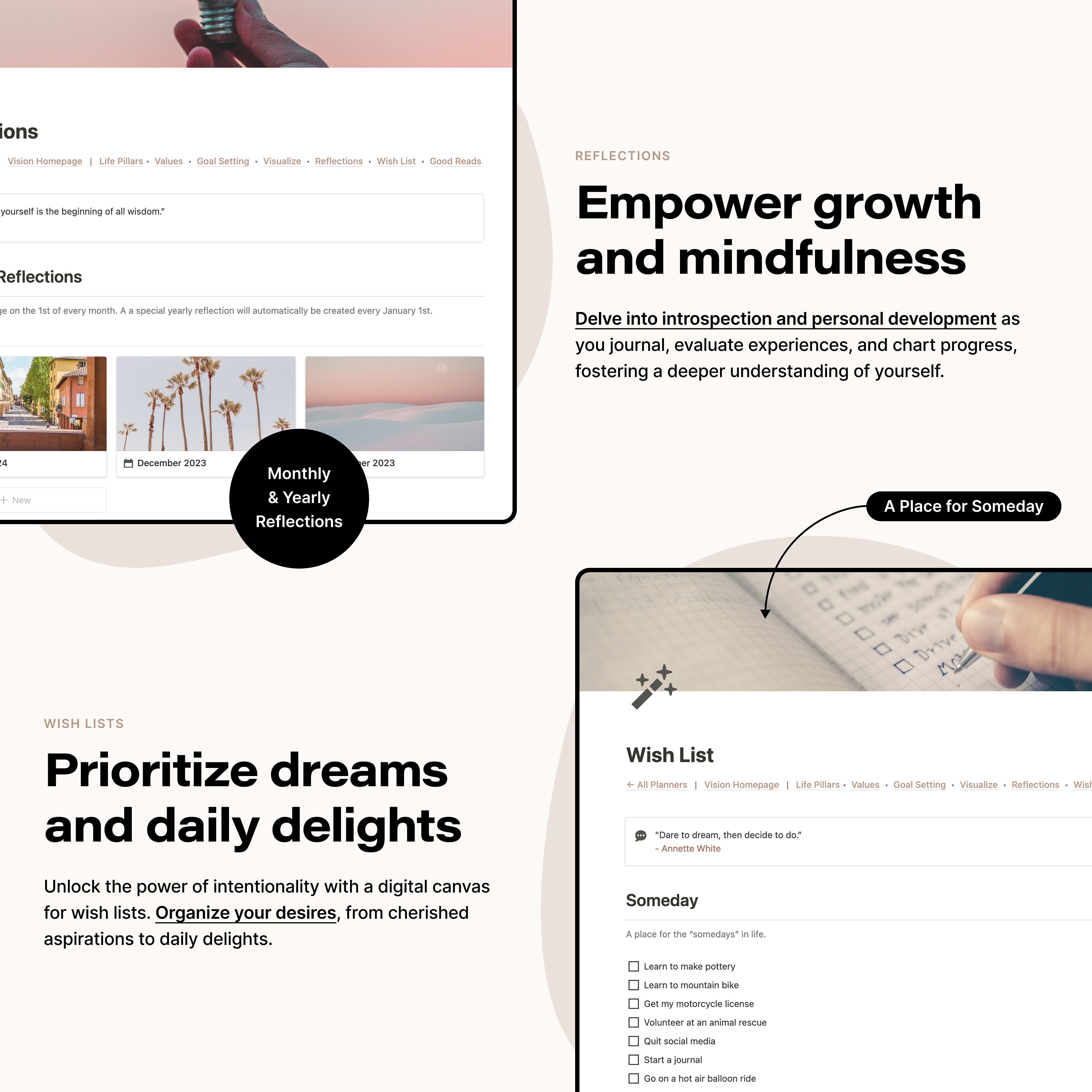 Notion Template Vision & Purpose, Notion Planner, Notion Aesthetic ...