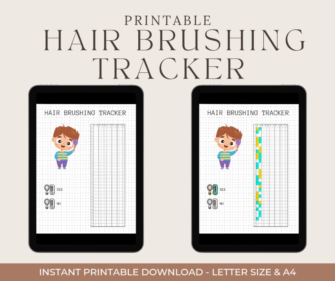 Hair Brushing Tracker A4 A5 Journal Page PRINTABLE Tracker Daily ...