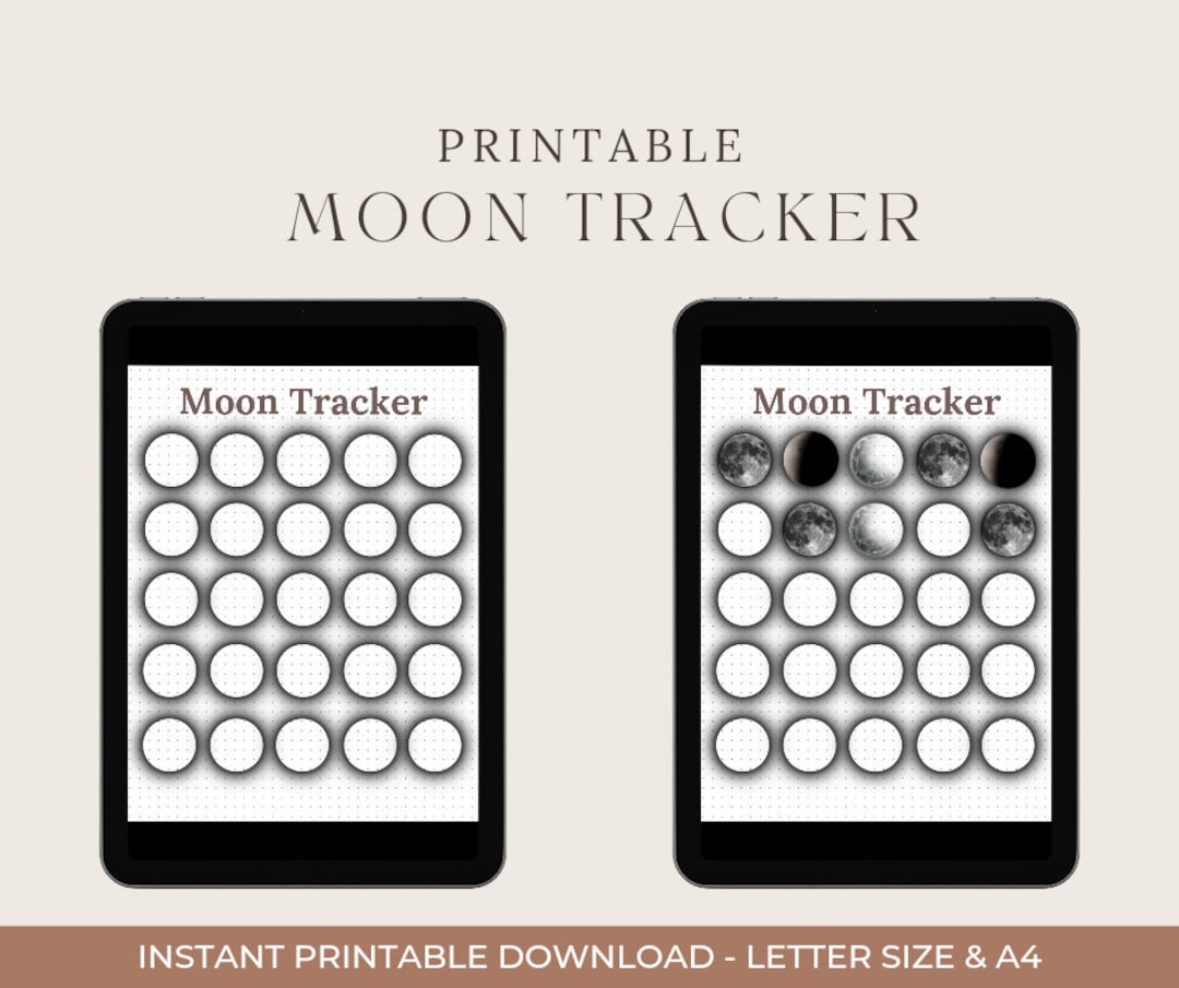 Moon Tracker Chart Colour Chart Tracking Cycle Print Download PDF - Etsy