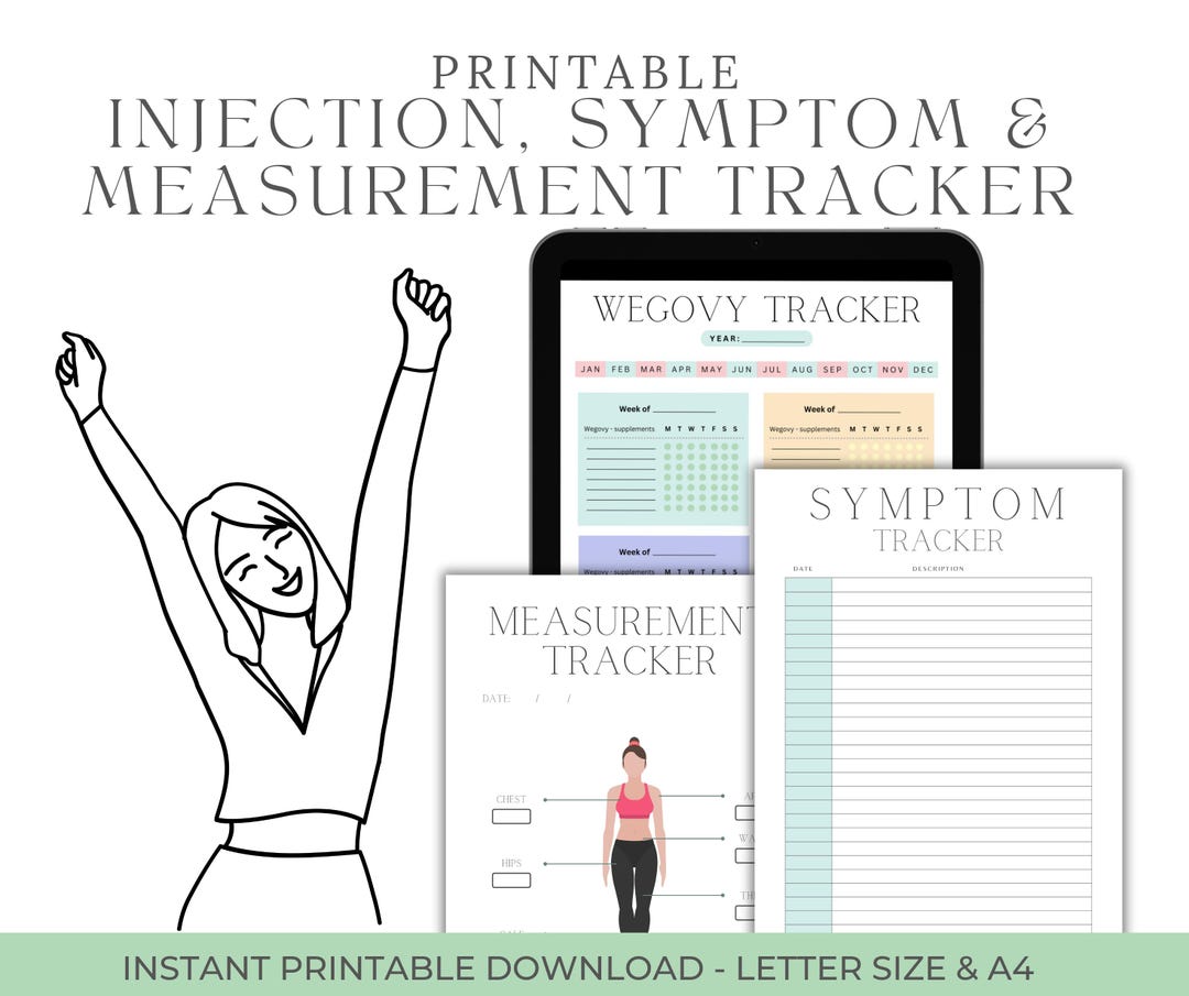 Wegovy Injection Tracker Symptom Tracker Measurement Tracker ...