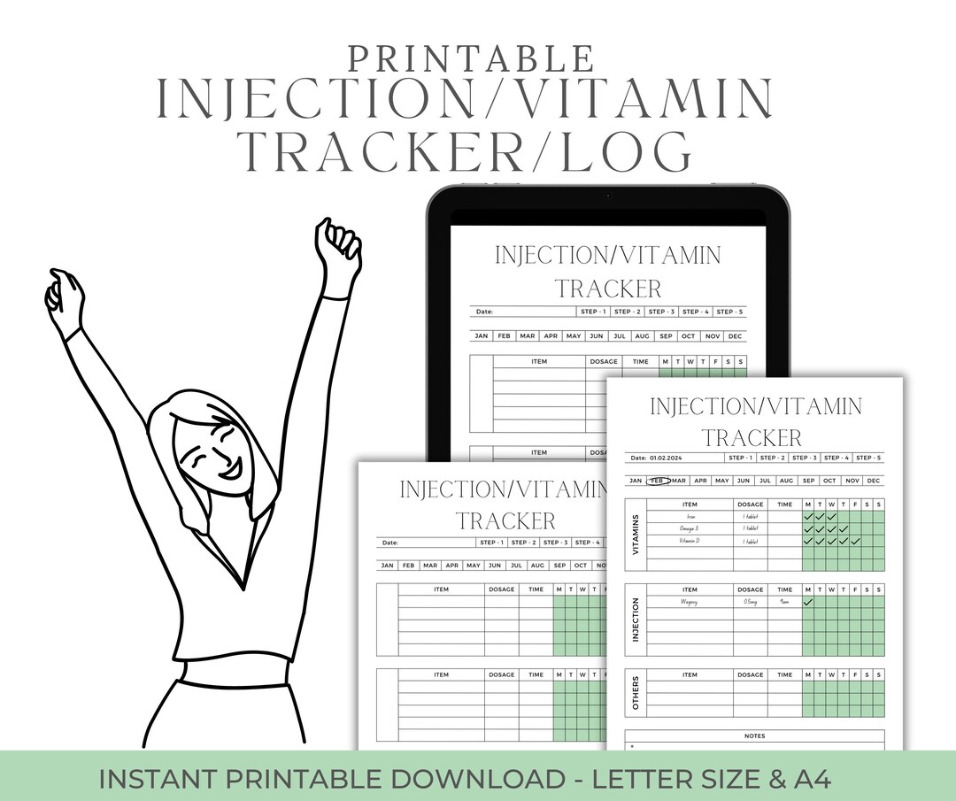 Injection Tracker Supplement Tacker Tracker Personalized Health ...