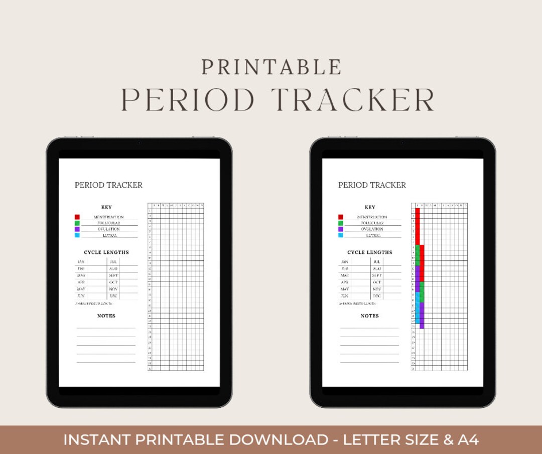 Period Tracker A5 A4 Journal Page PRINTABLE Tracker Ovulation Tracker ...