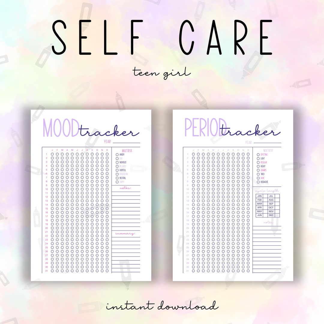 Teen Girl Planner Bundle, Mood Tracker, Sleep Tracker, Homework Tracker ...