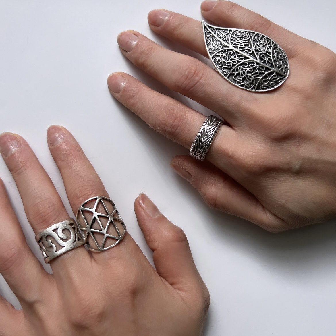 Boho Silver Wrap Ring • Adjustable Unique Ring • Statement Unique Rings ...