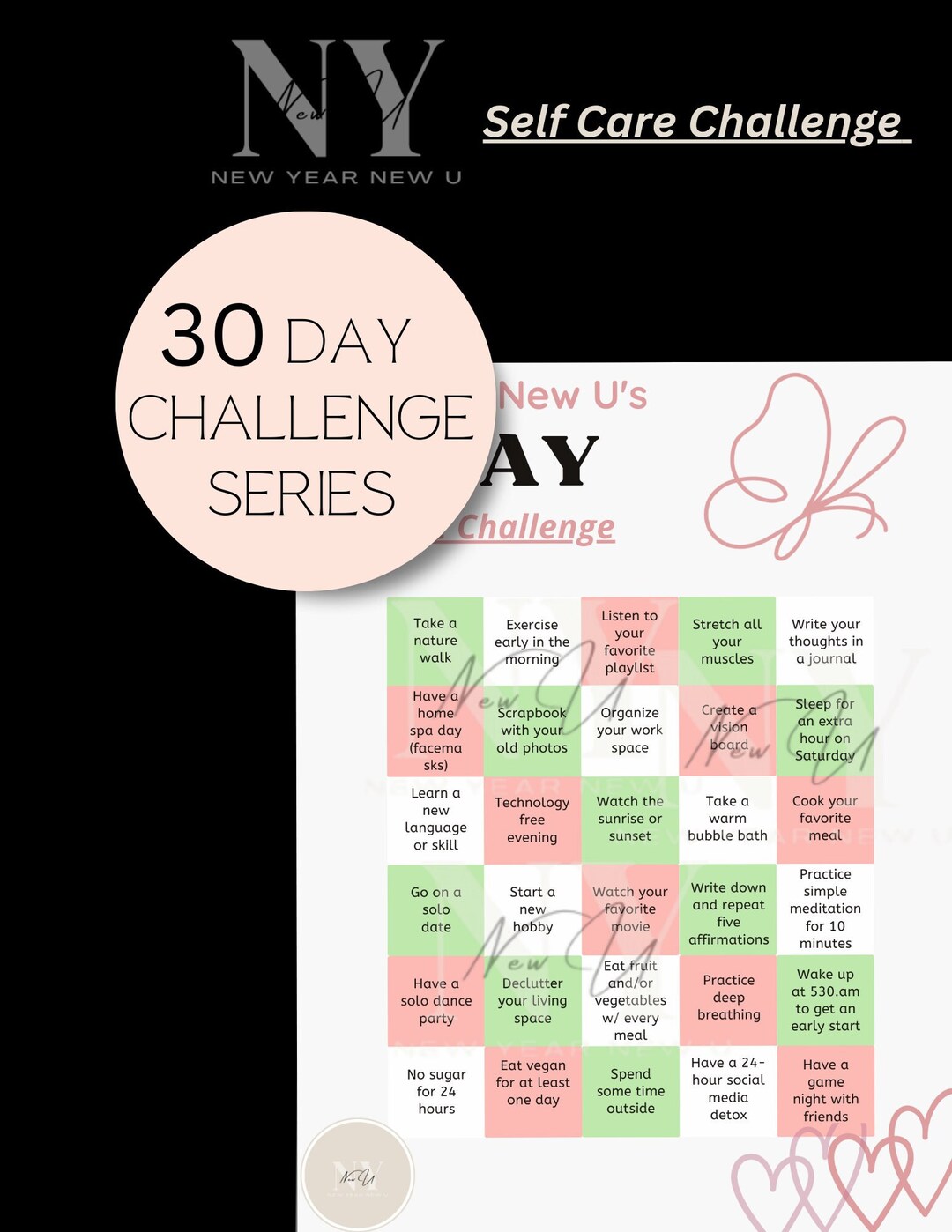 Boost Your Well-being: 30-day Self-care Challenge Instant Download for ...