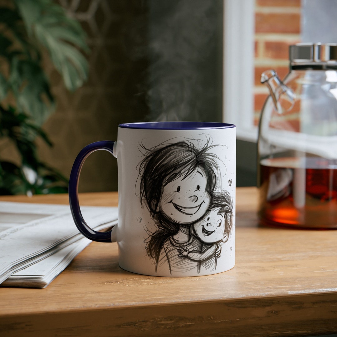 Mother and Son, Mother and Daughter, Family Portrait, Gift For, Mum ...