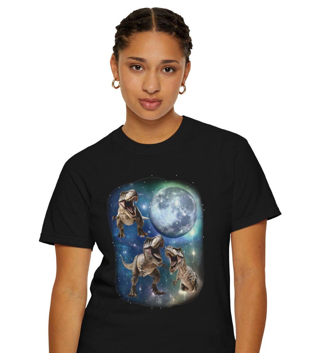 Three Dinosaurs Howling at Moon Vintage Shirt Retro Dinosaur Lover ...