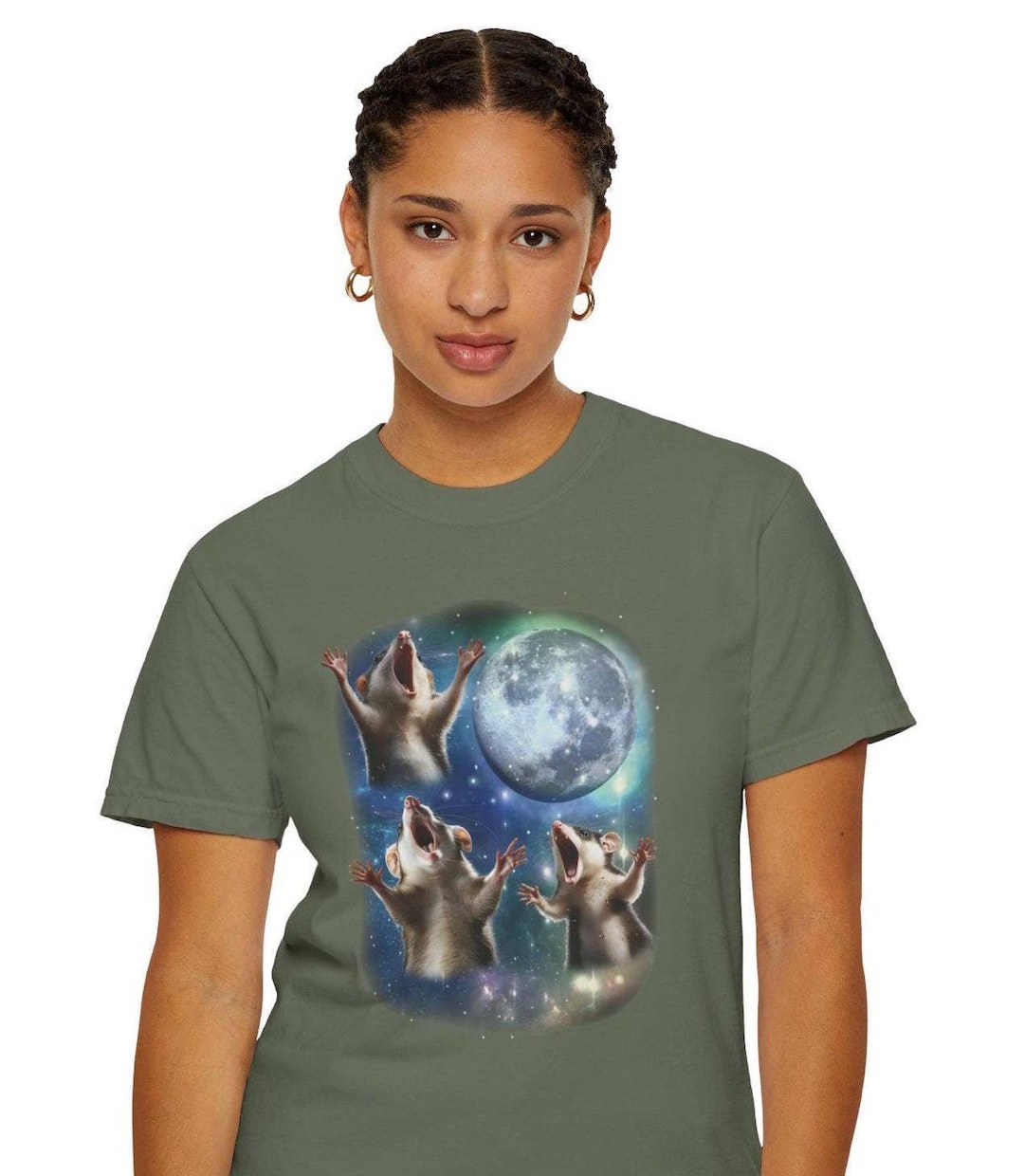 Three Possums Howling at Moon Vintage Shirt Retro Opossum Lover Tshirt ...