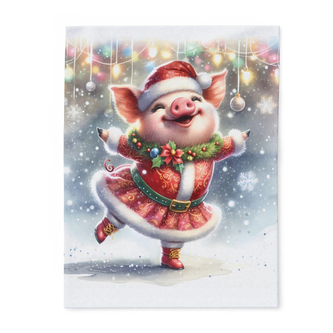 Funny Christmas Pig Farm Animal Gifts Arctic Fleece Christmas Blanket ...