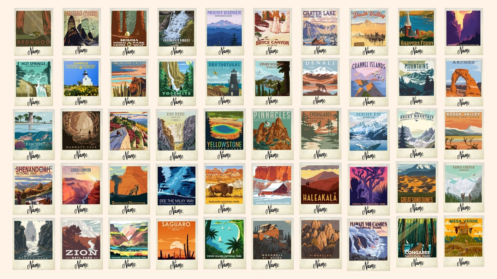 National Park Door Decs - 50 Designs: Digital Download - Etsy