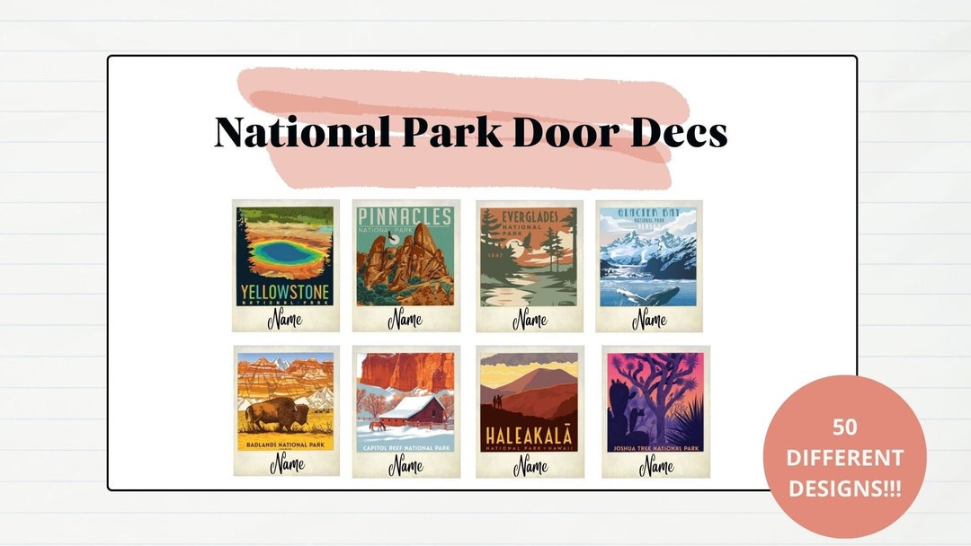 National Park Door Decs 50 Designs: Digital Download - Etsy