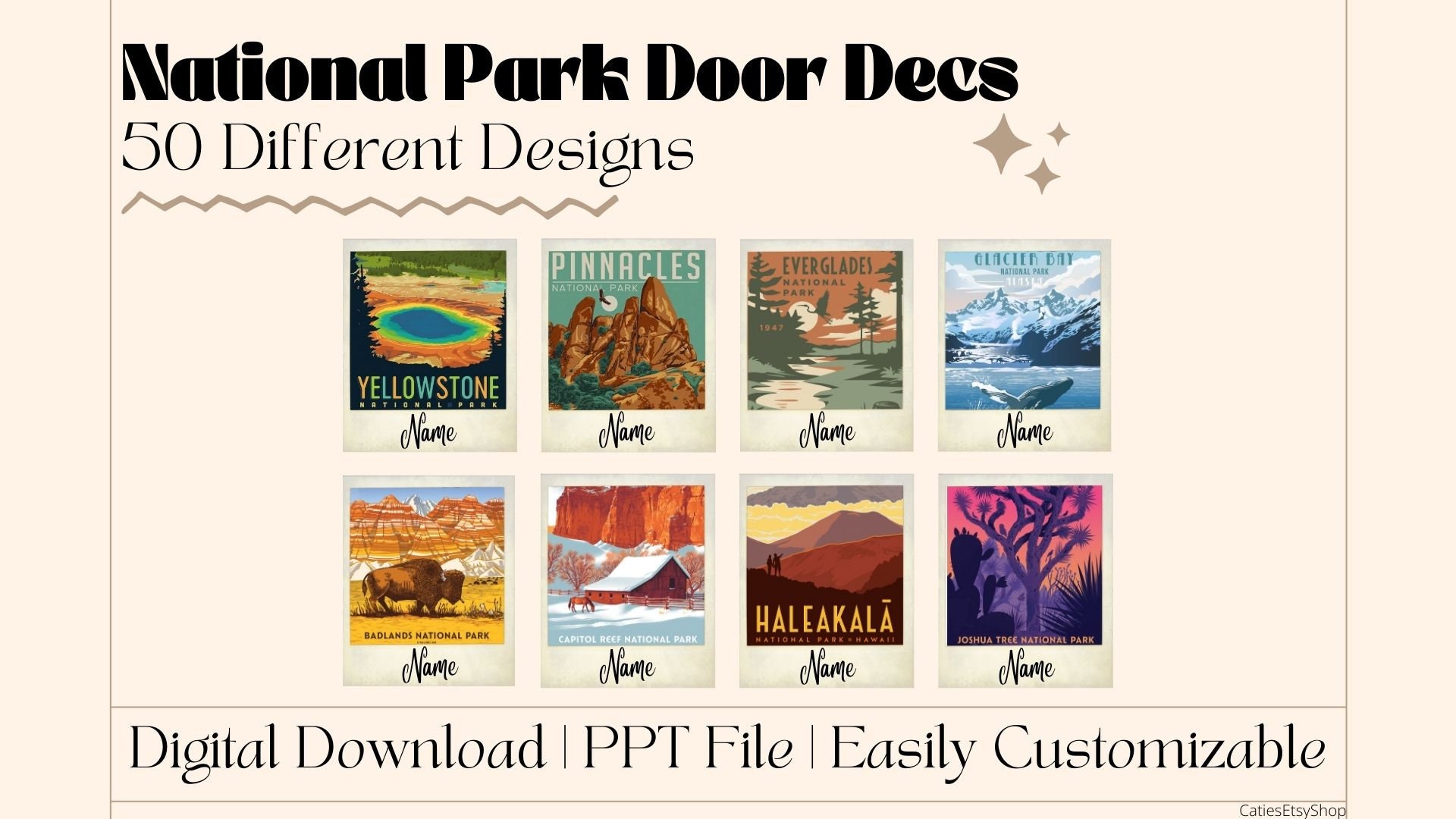 National Park Door Decs - 50 Designs: Digital Download - Etsy