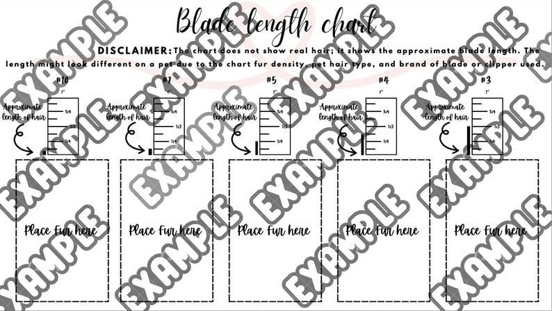 Grooming Fur Chart digital/diy - Etsy