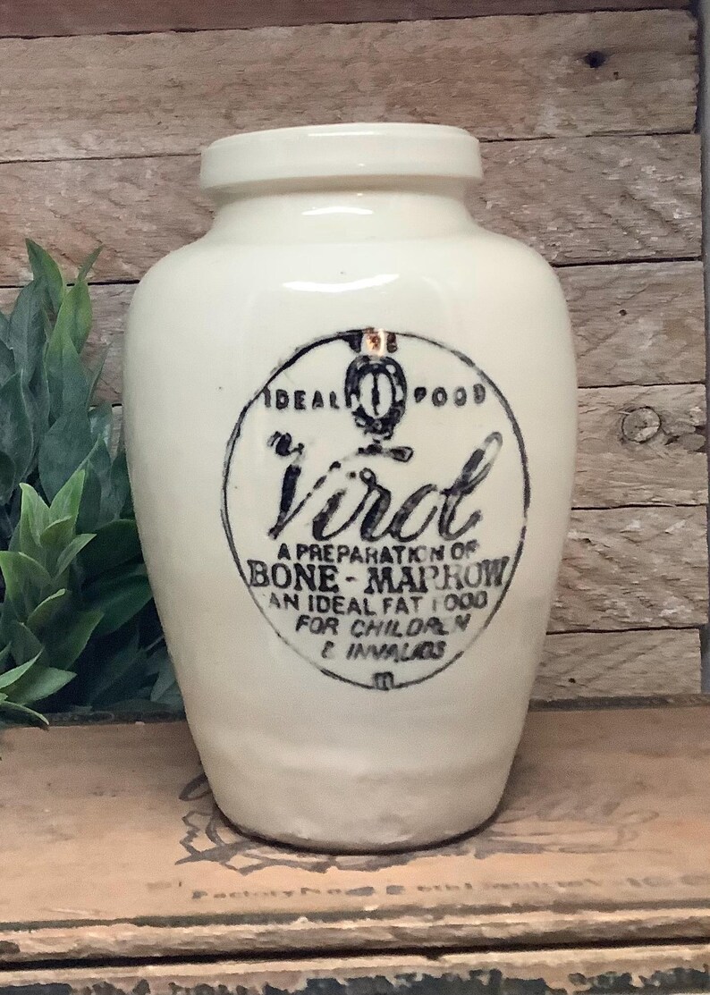 Vintage Large Virol English Advertising Pot English Stoneware English ...