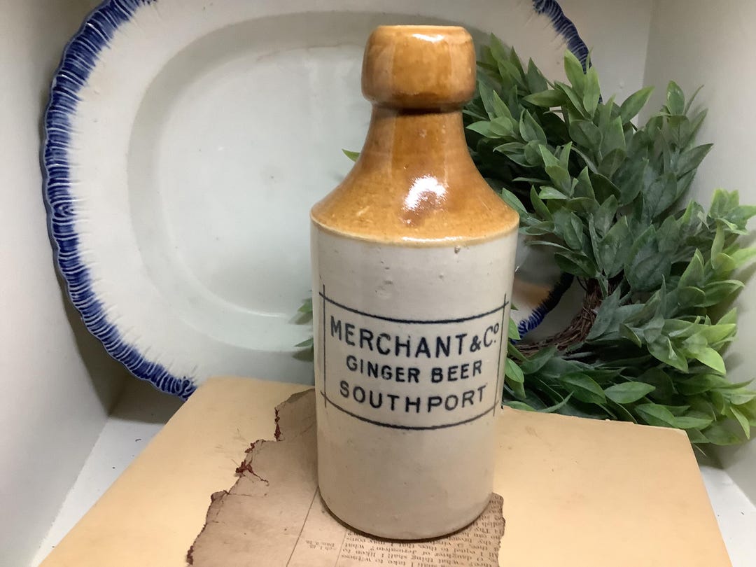 Vintage English Marchant & Co Ginger Beer Bottle English Printed ...