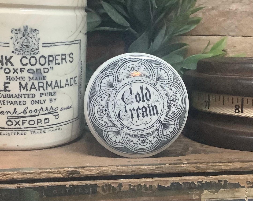 Vintage Cold Cream Jar and Lid Victorian Advertising Pot English ...