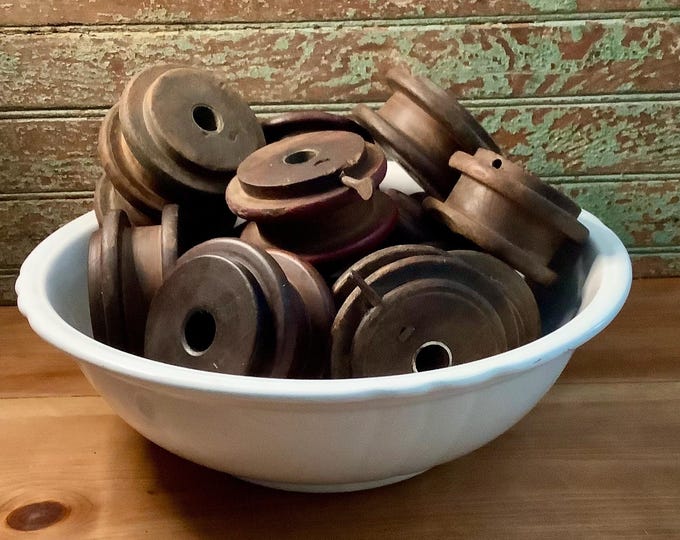 Vintage Wood Textile Spool: Rustic Sewing Room Decor - Etsy