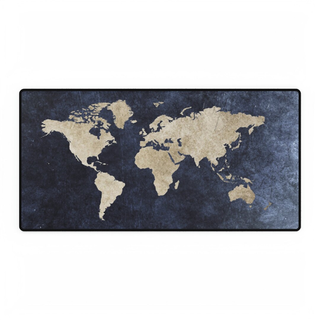 Aesthetic World Map Desk Mat Aesthetic Mouse Pad. Large Mouse Mat ...