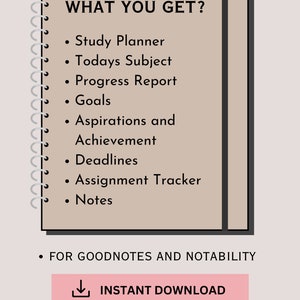 3 IN 1 Student Study Planner-digital Planner for Assignment-notes ...
