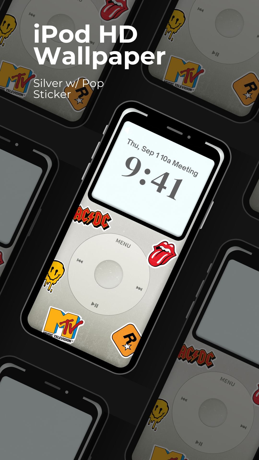 Silver Ipod Pop Sticker iPhone Wallpaper (digital Download) - Etsy