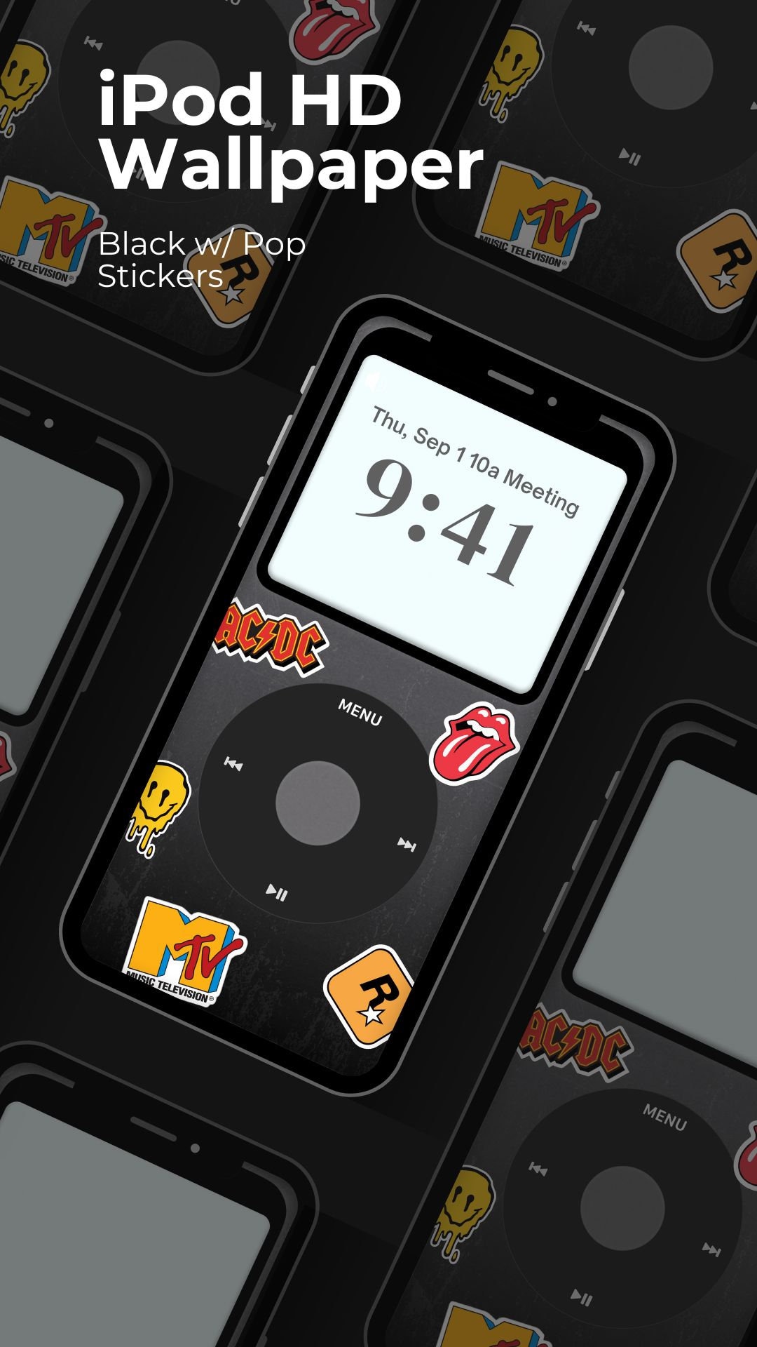 Black Pop Classic Ipod iPhone Wallpaper | Mobile Phone Wallpaper | Ios ...