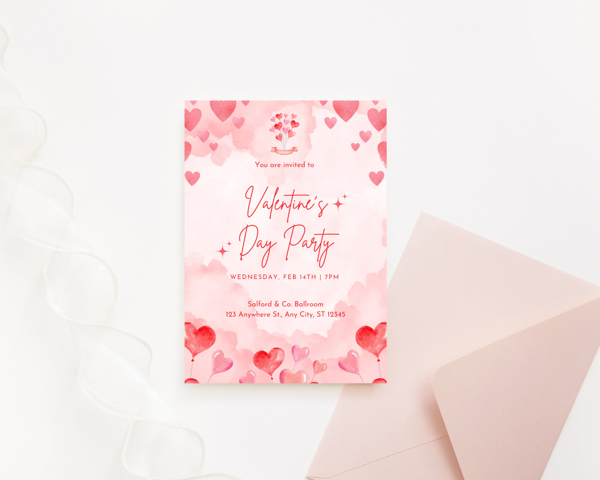 Valentine's Day Party Invitation | Instant Download | Editable Template ...