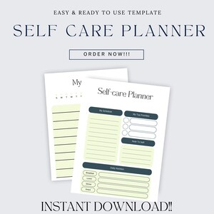 Self-care Planner | Affirmation Template | Self Care Resources ...