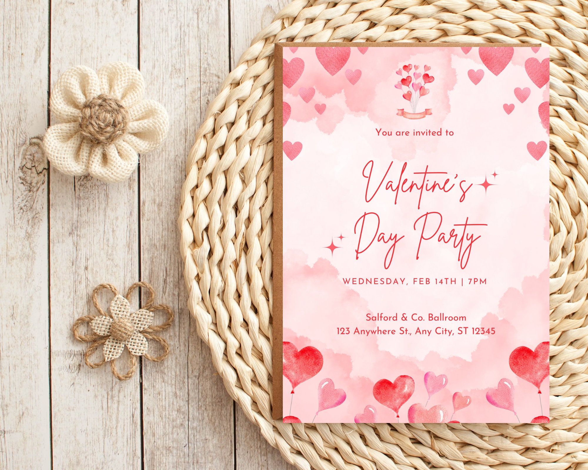 Valentine's Day Party Invitation | Instant Download | Editable Template ...