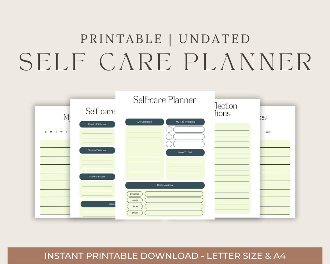 Self-care Planner | Affirmation Template | Self Care Resources ...