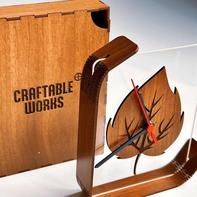 Wooden Desk Clock, Design, Table Clock, Minimalist Office Decor, Gift ...