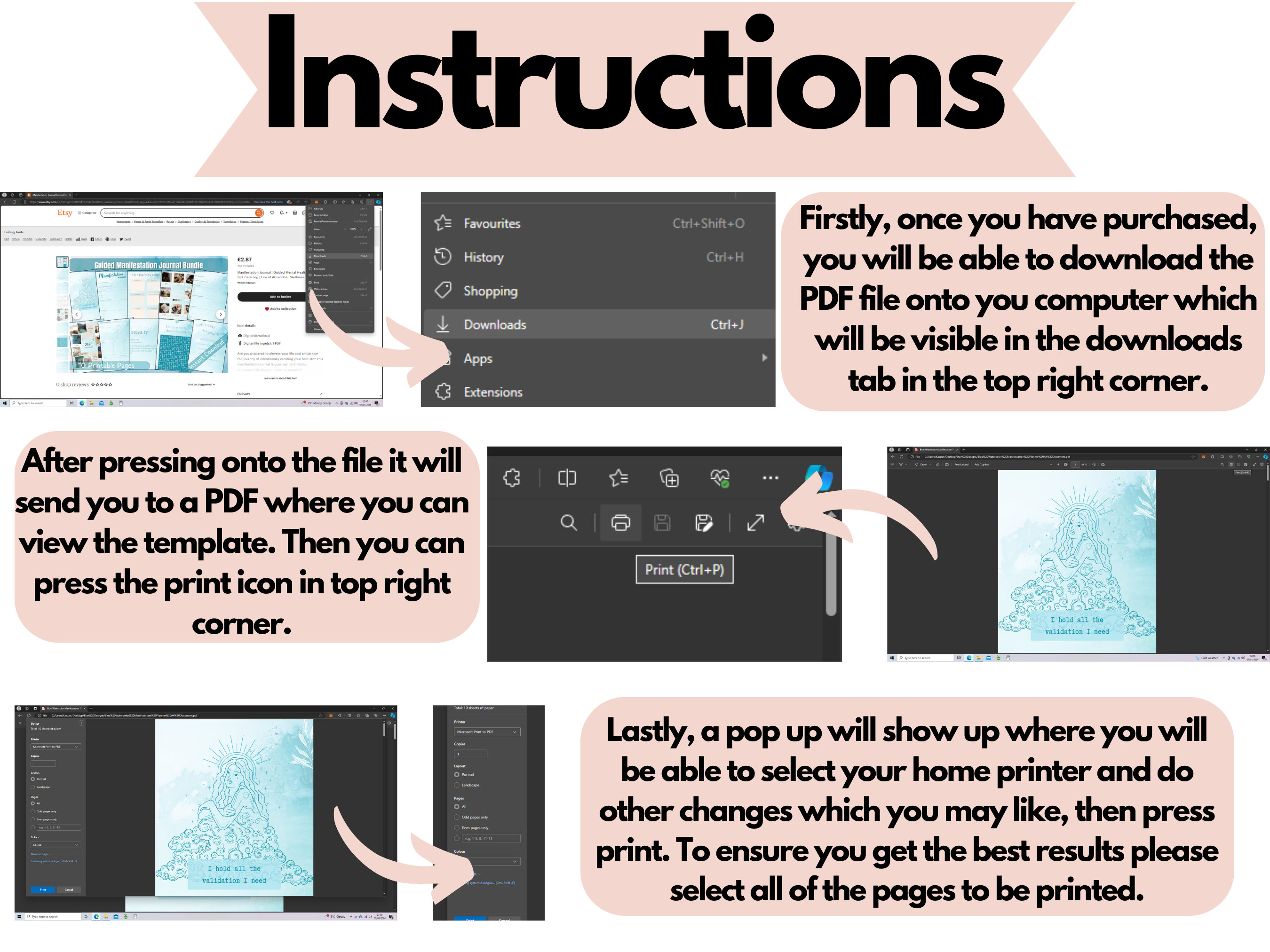 Printable Bullet Journal Bundle, Bullet Journal Printables, Premade ...