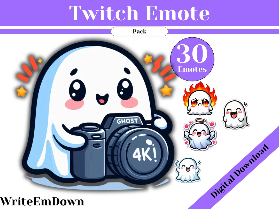Cute Ghost Emotes Bundle Pack - 30 Emotes - Spooky - Twitch - Youtube ...