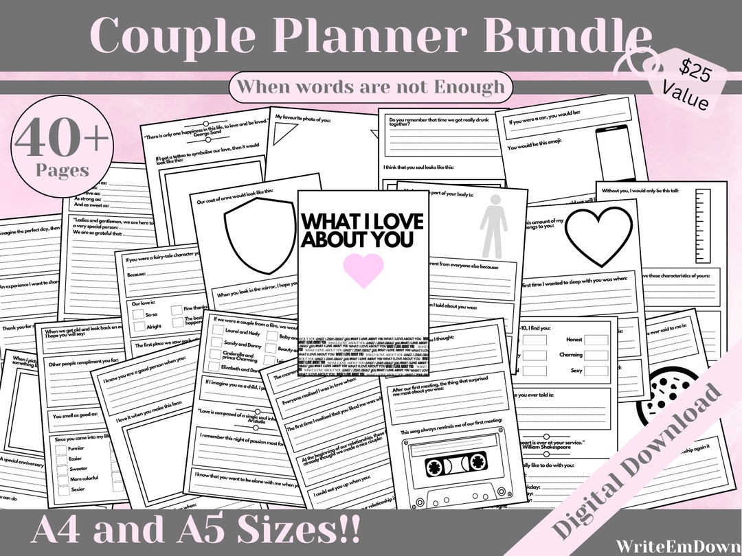 Couple Planner Bundle | Journal | Relationship Planner Relationship ...