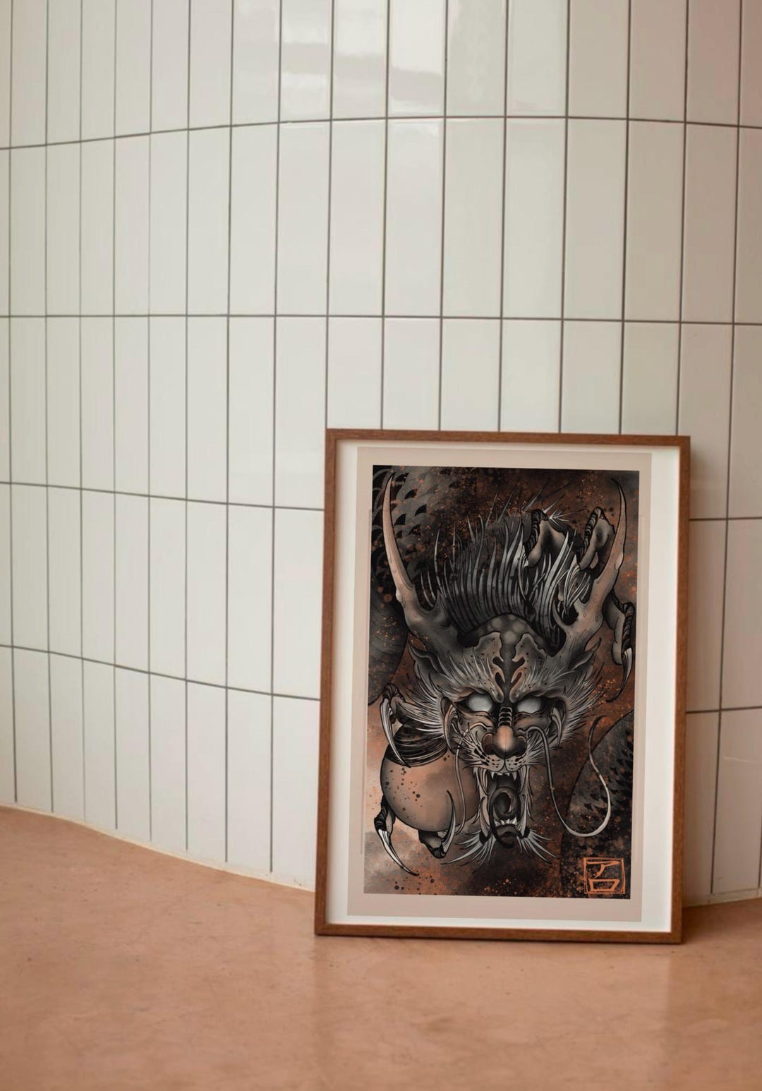 Dragon - Dark Romantic Japanese, Style Digital Wall Art, Printable ...
