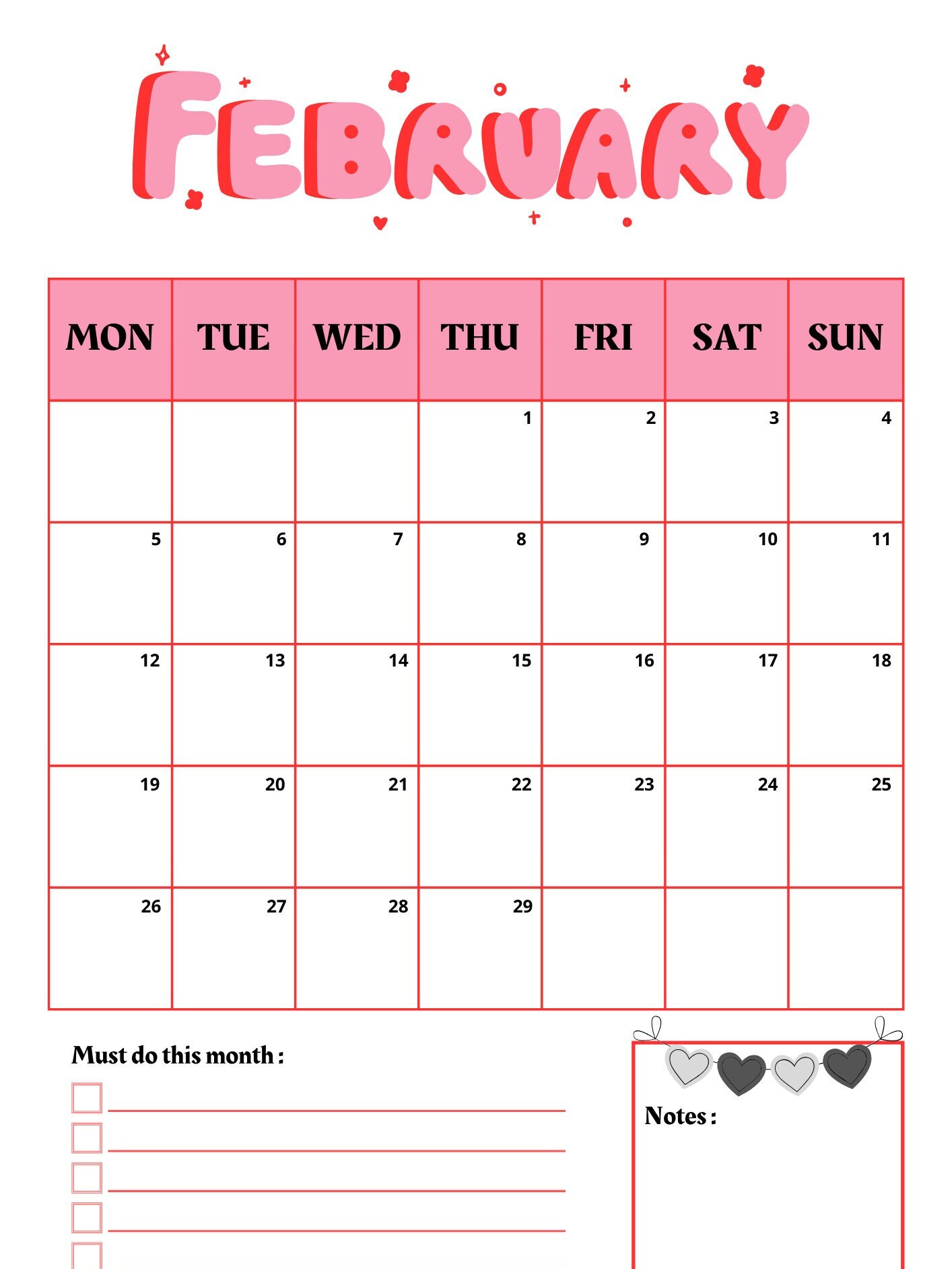 Calendar 2024 First Trimester January, February, March / Calendars for ...