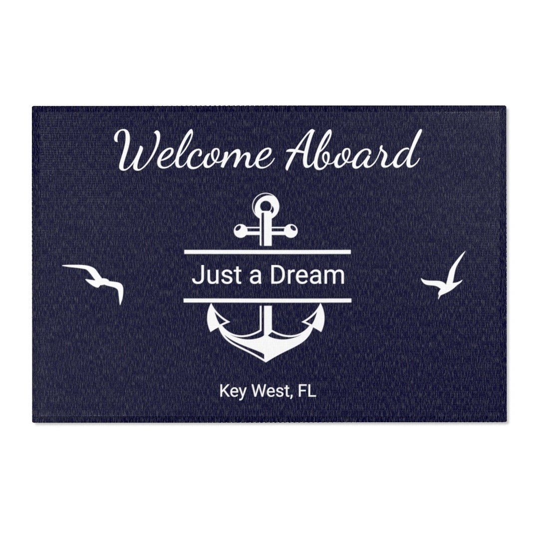 Custom Boat Gift Welcome Aboard Mat for Boat Yacht Beach House Pontoon ...