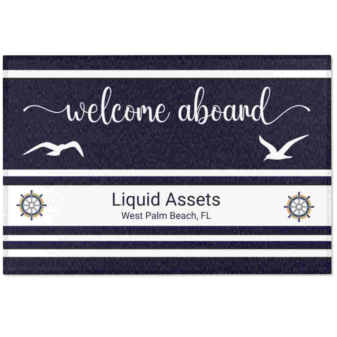 Custom Welcome Aboard Mat, Anchor Mat, New Boat Owner Gift ...